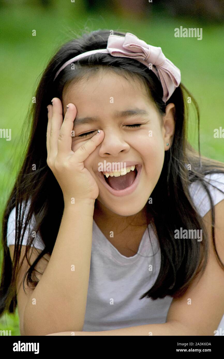 A Girl And Laughter Stock Photo - Alamy