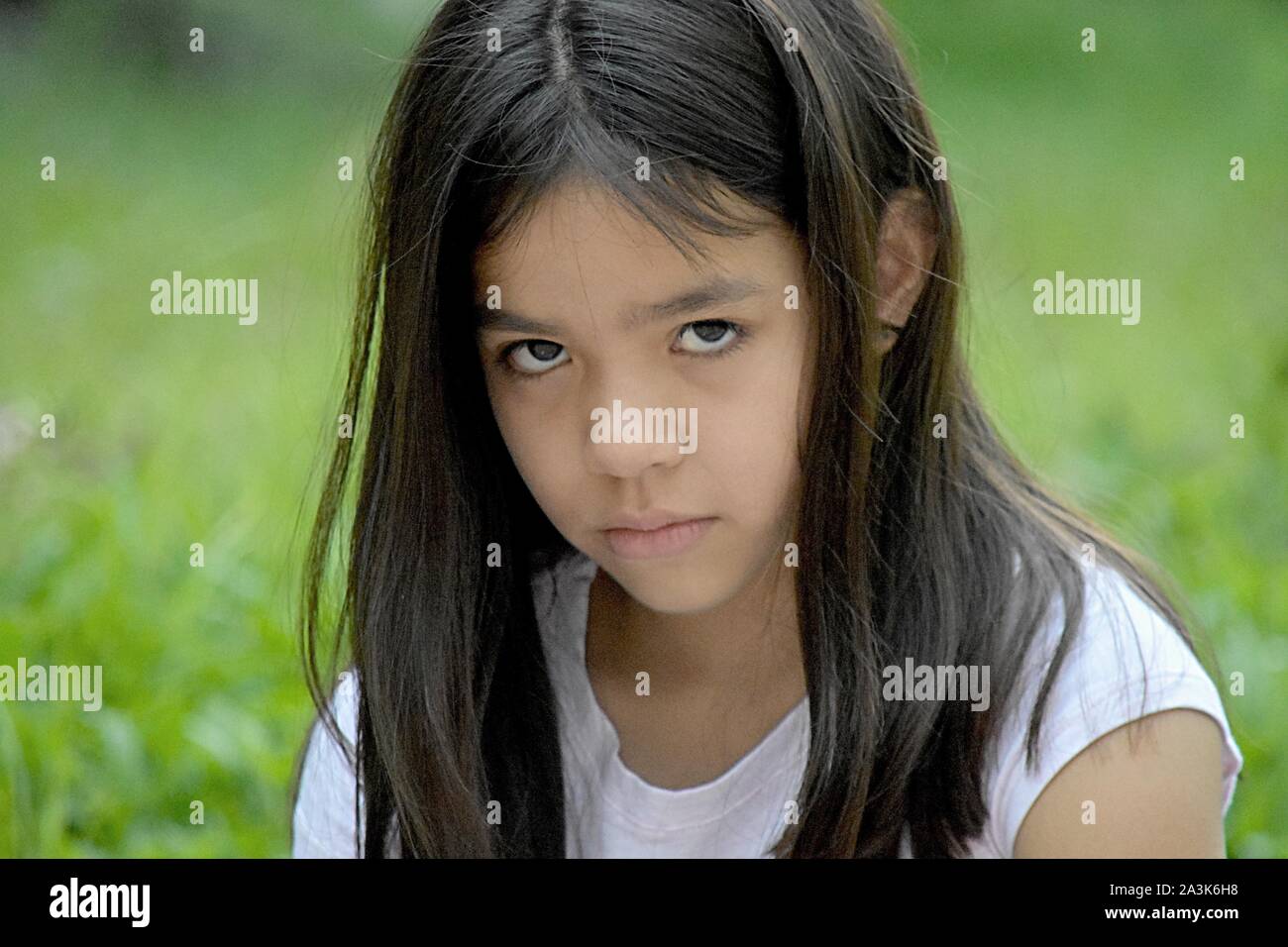 An Unhappy Asian Girl Preteen Stock Photo - Alamy