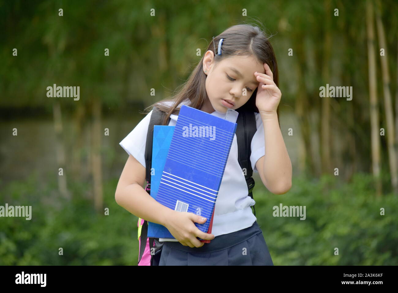 A Girl Student And Depression Stock Photo - Alamy