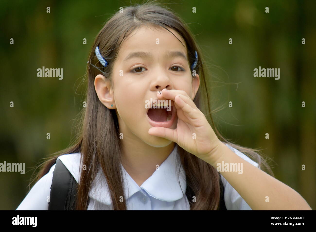 A Female Student Shouting Stock Photo - Alamy