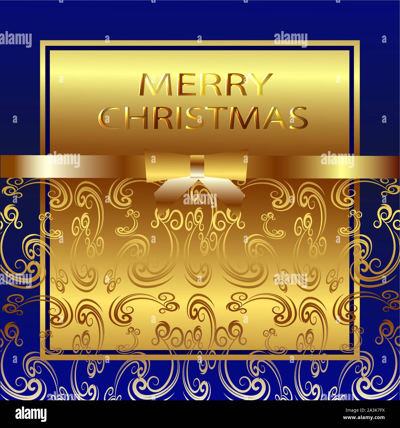 Merry Christmas gold glittering lettering design. Vector illustration ...