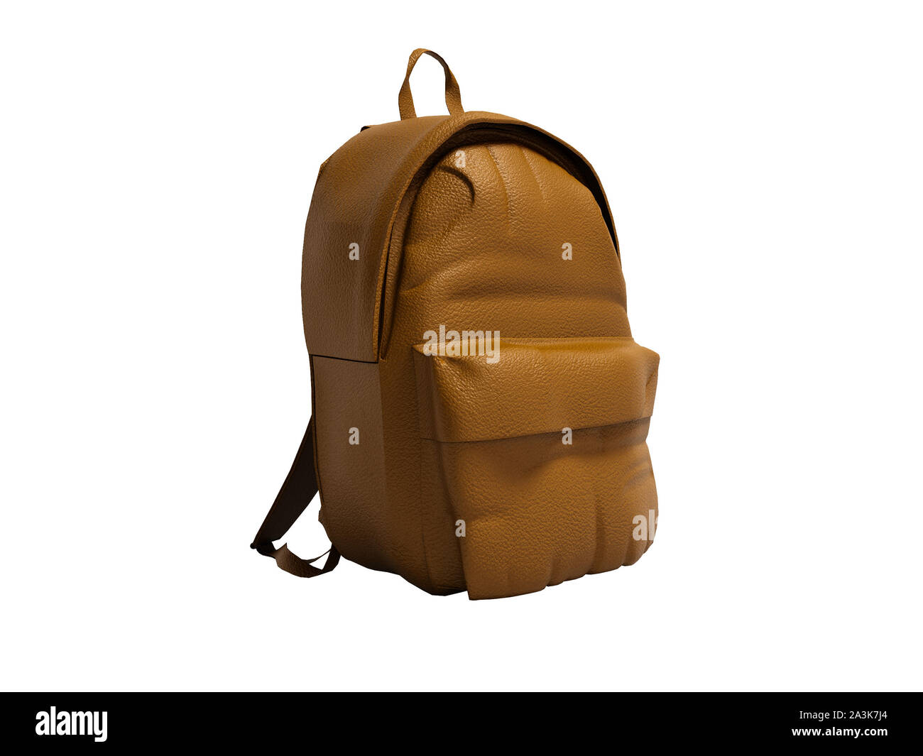 Modern brown leather backpack in school for children and teens right ...