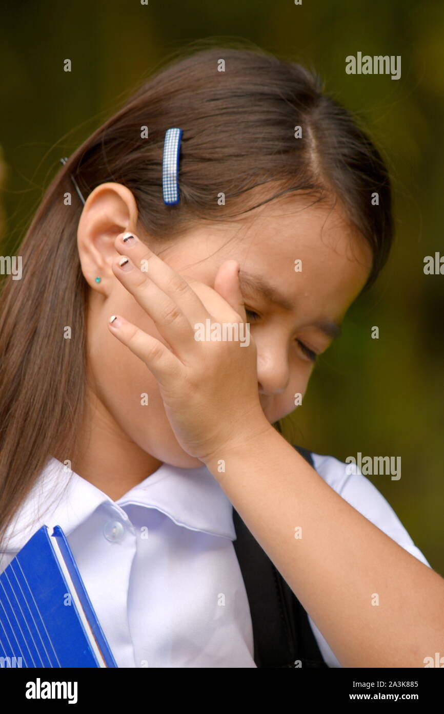 Tearful Cute Female Student Stock Photo - Alamy
