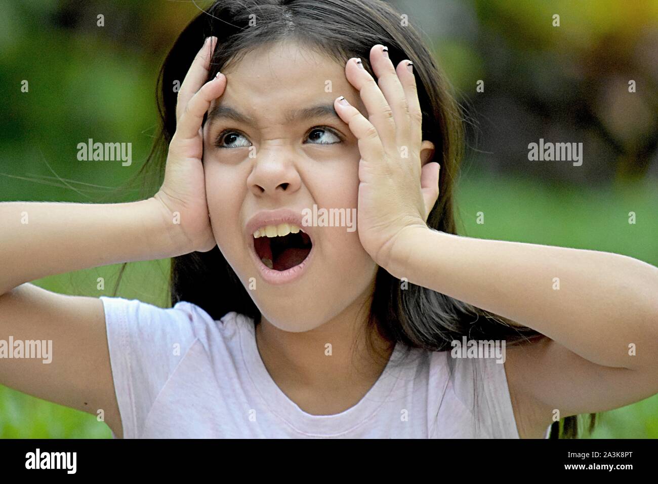 Startled Girl Youth Stock Photo - Alamy