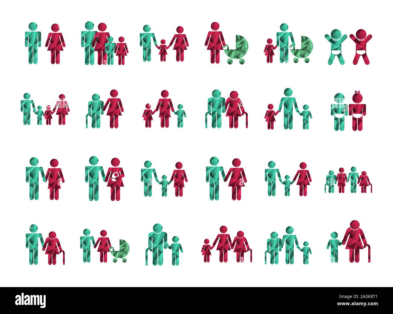 Family members icon set vector design Stock Vector Image & Art - Alamy