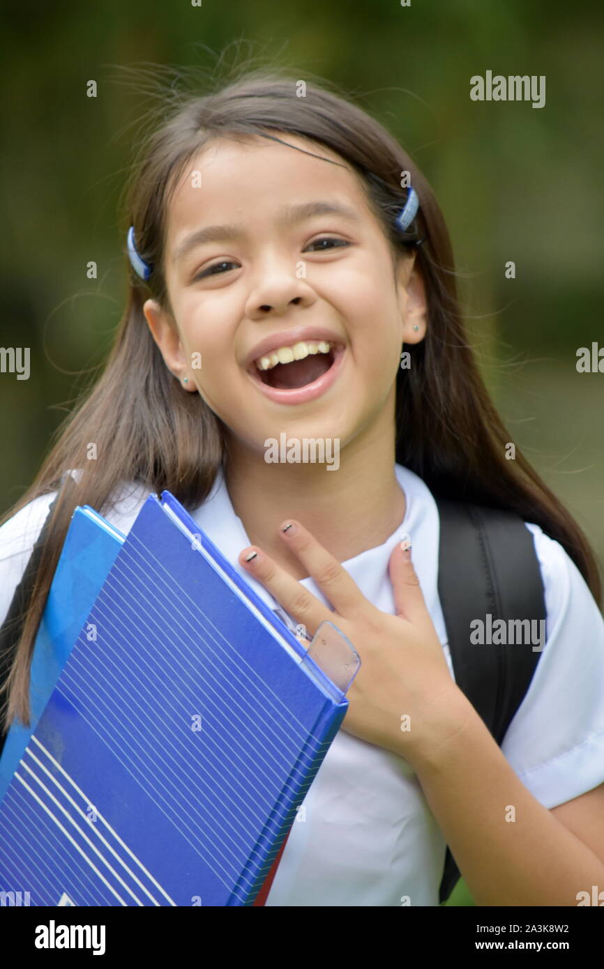 Cute Filipina Girl Student And Appreciation Stock Photo - Alamy