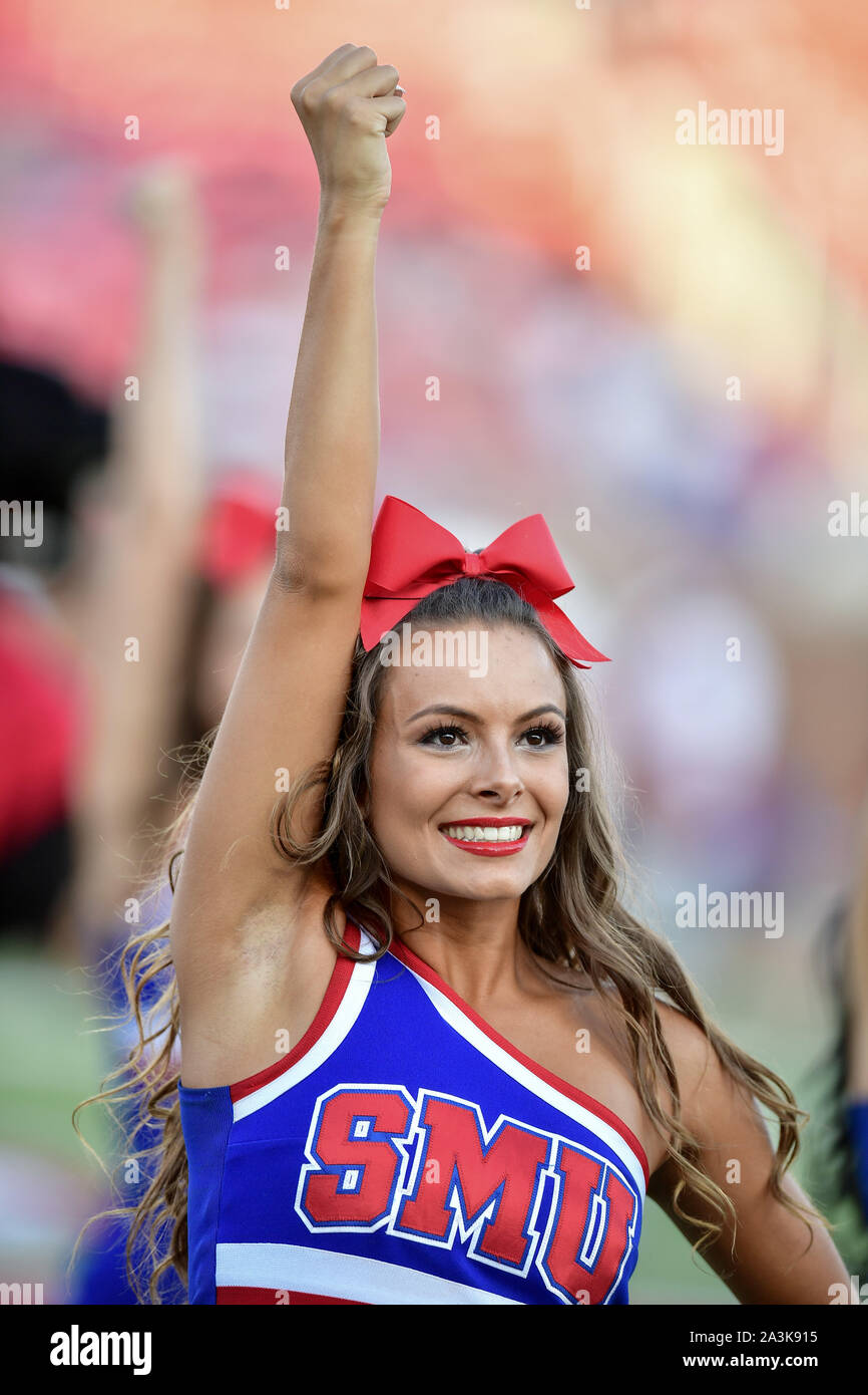 SMU Mustang Cheerleaders during an NCAA Football game between the Tulsa ...