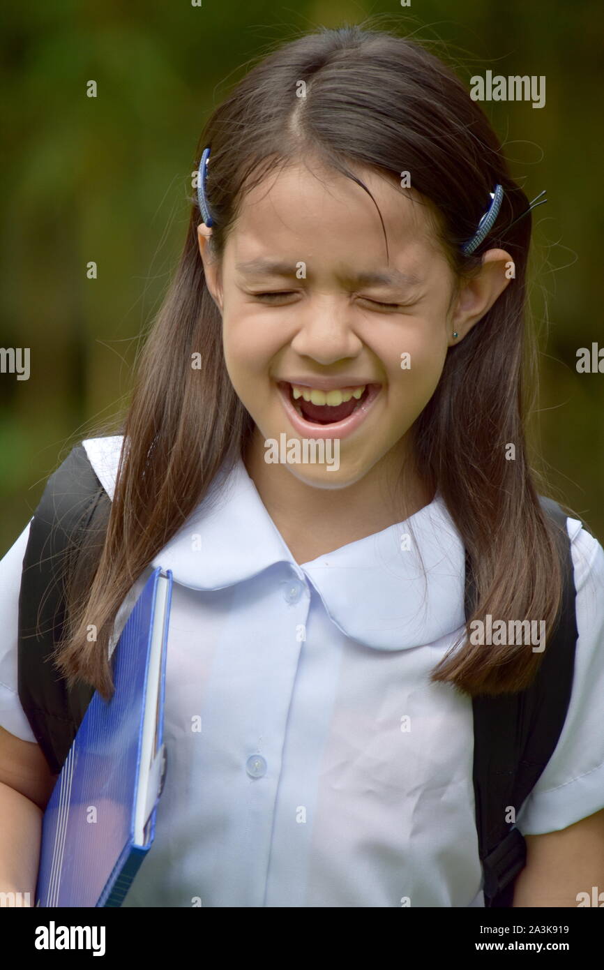 Stressful Female Student School Girl Stock Photo - Alamy