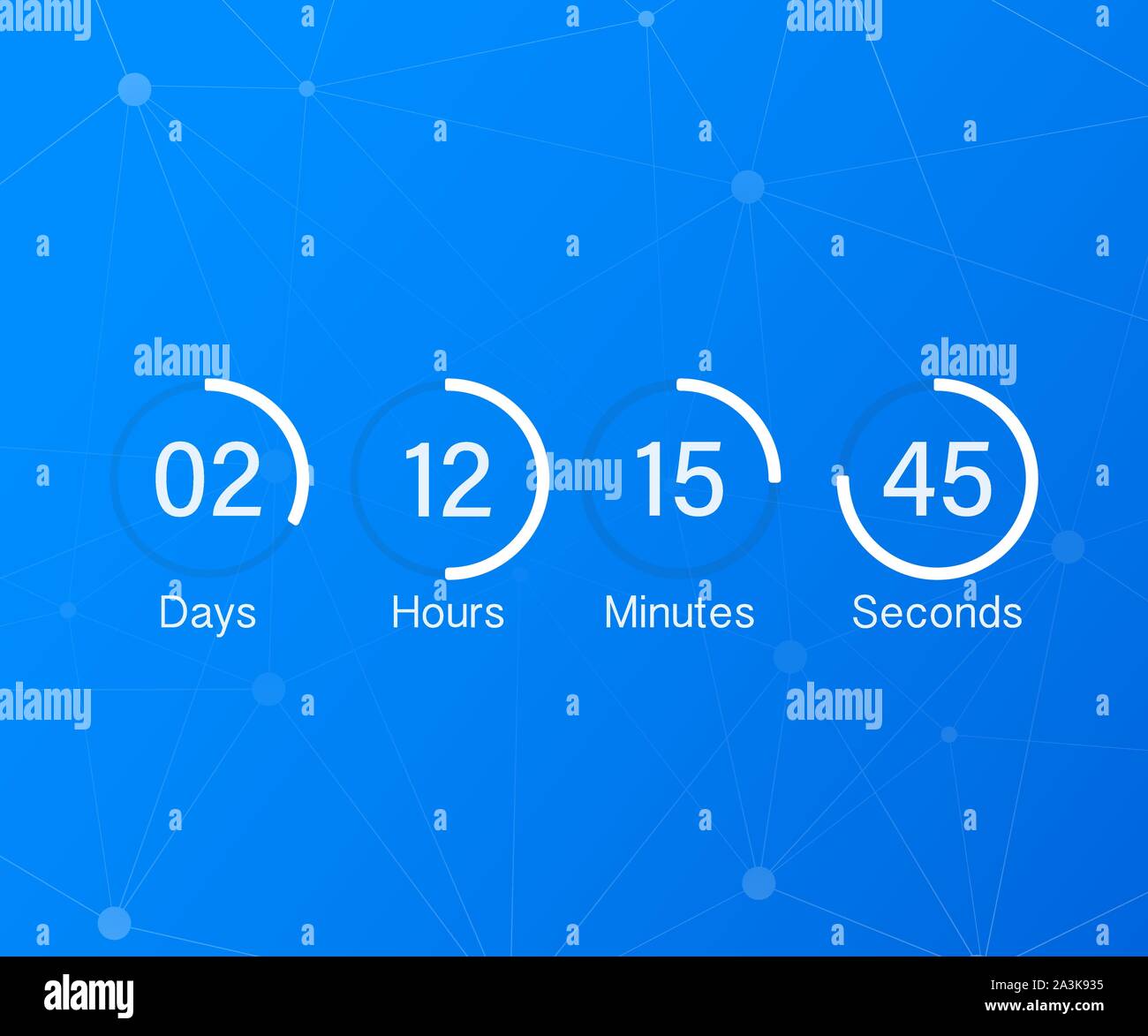 Countdown Clock Counter Timer Ui App Digital Count Down Circle Board Meter With Circle Time Pie