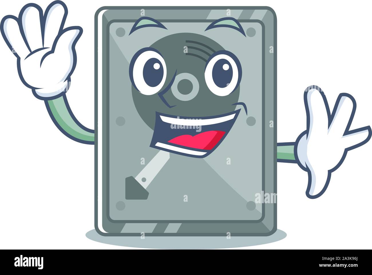 Waving hard drive internal mascot isolated cartoon Stock Vector Image ...