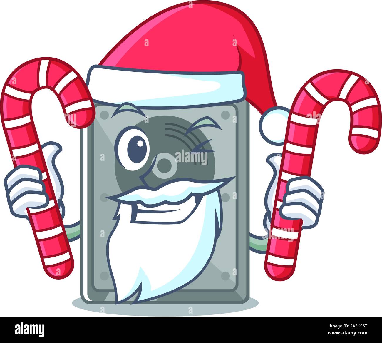 Santa with candy internal hard drive with cartoon shape Stock Vector ...