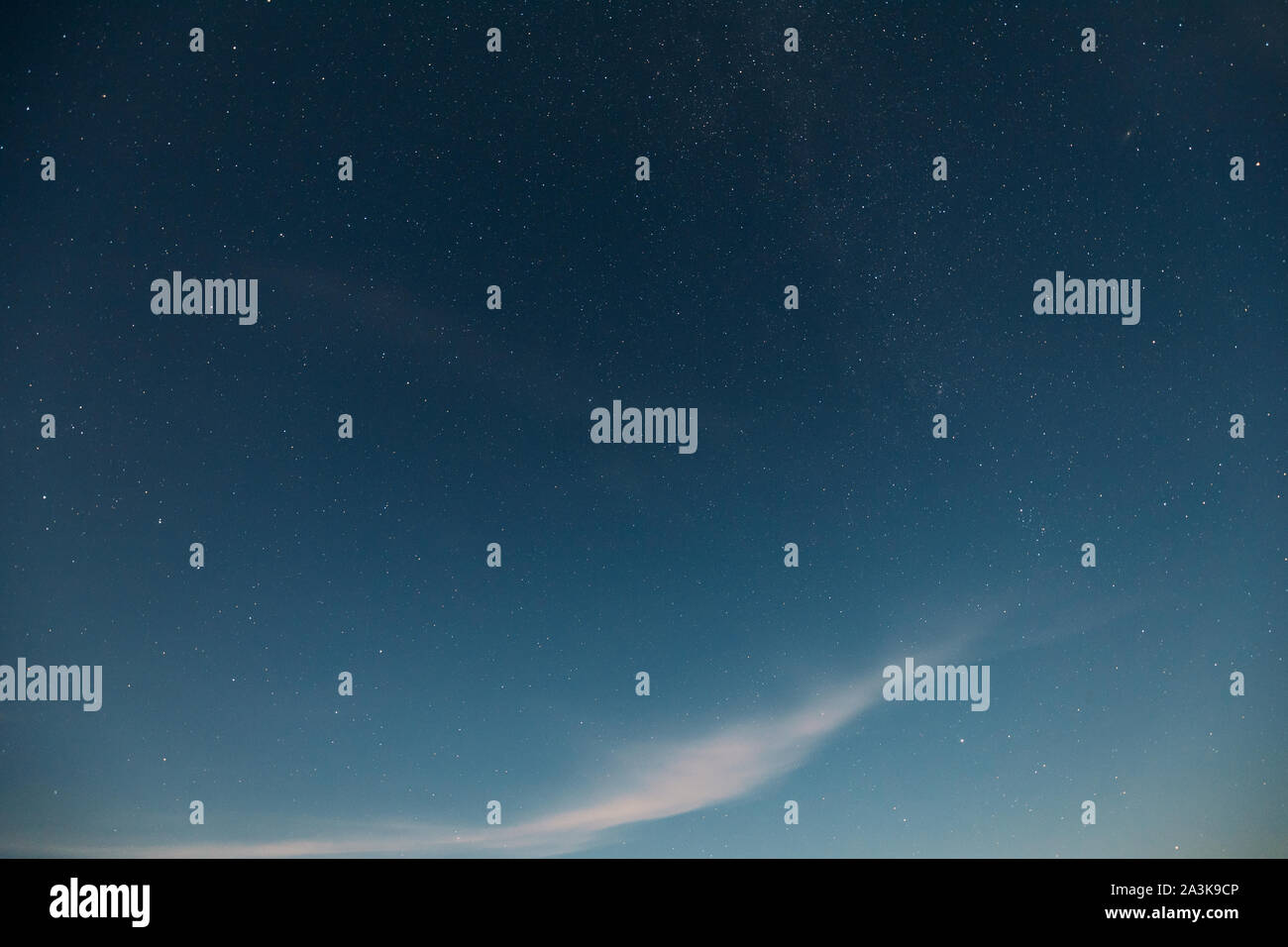 Real Night Sky Stars. Natural Starry Sky Blue Color Background Stock ...