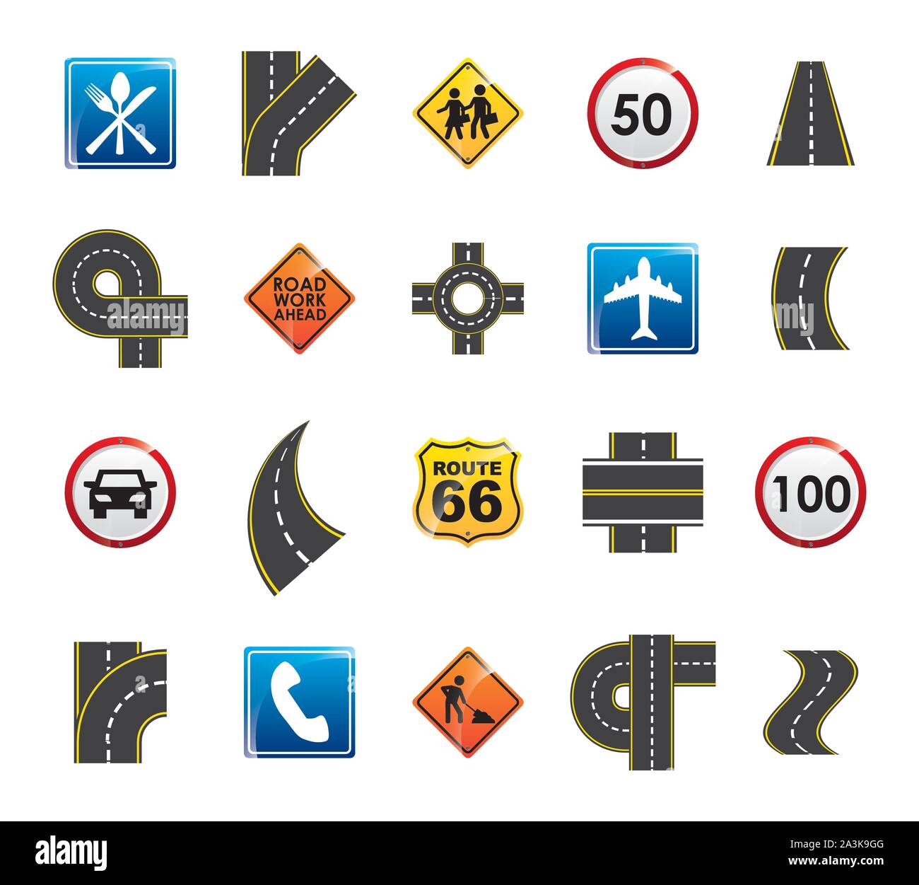 Isolated road sign icon set vector design Stock Vector Image & Art - Alamy