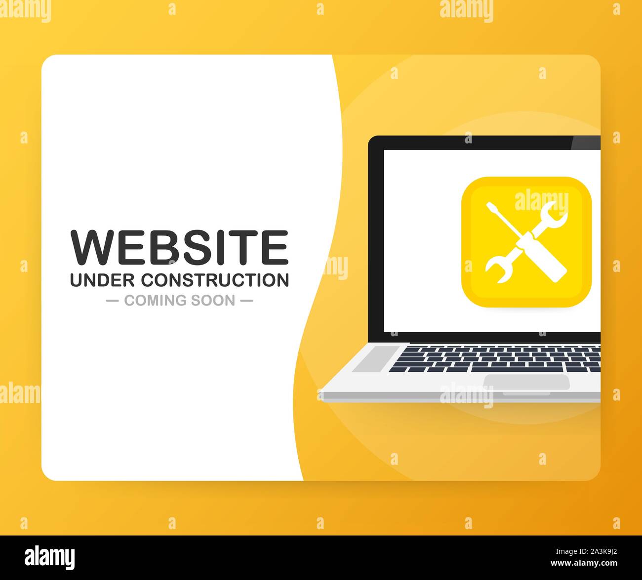 Website Under construction sign on laptop. Vector stock illustration for website Stock Vector ...