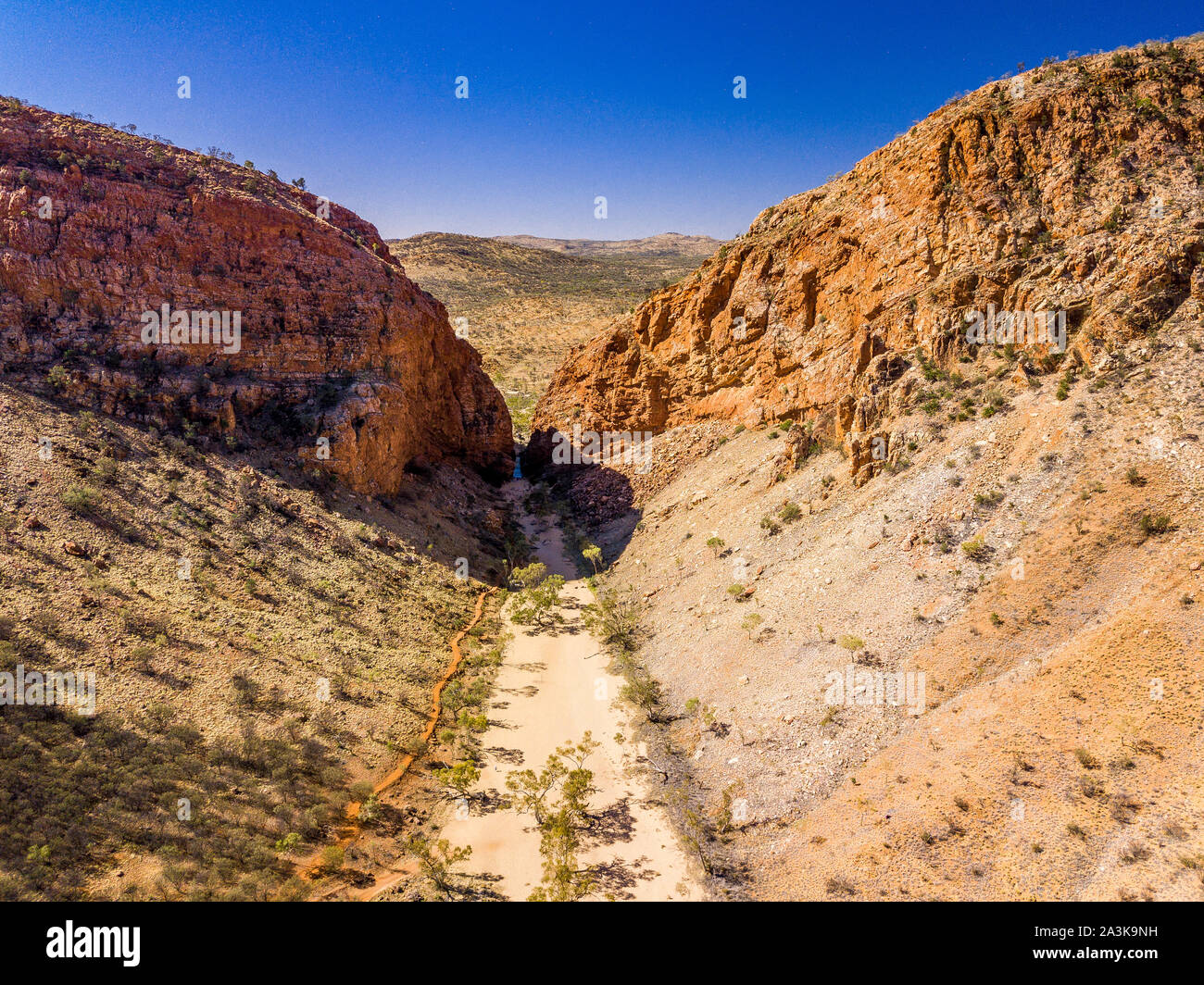 Aerial view of Simpsons Gap and surrounds in the Northern Territory ...