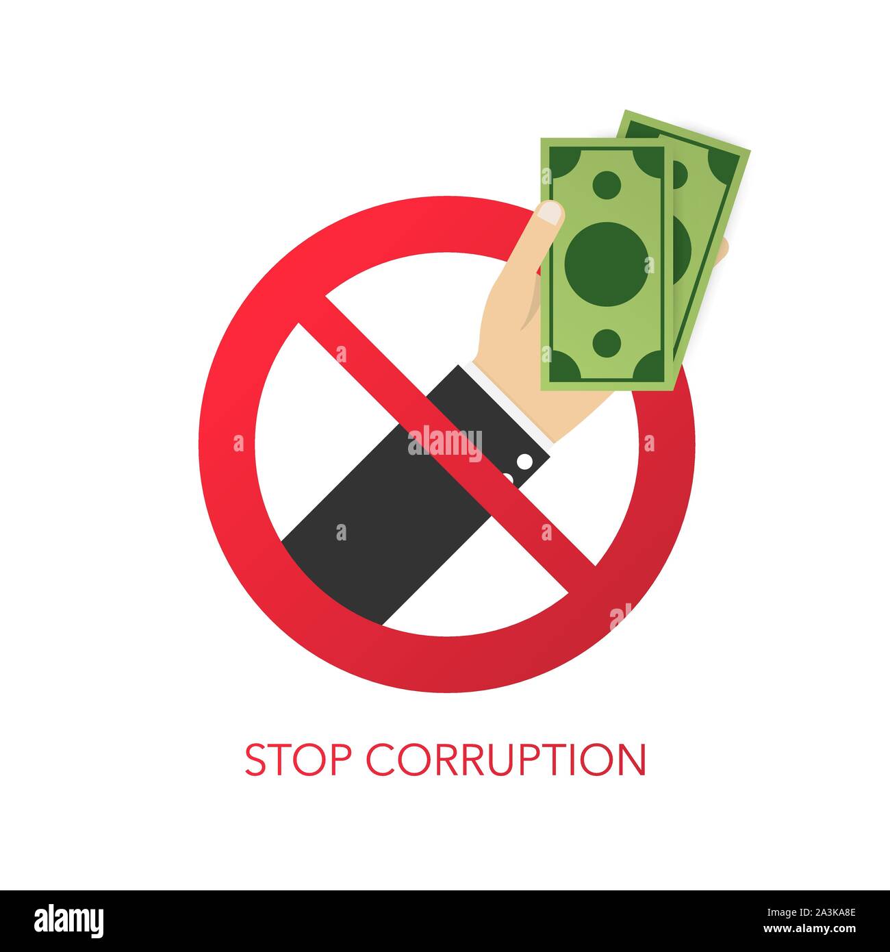 Stop corruption. Businessman refusing the offered bribe. Vector stock ...