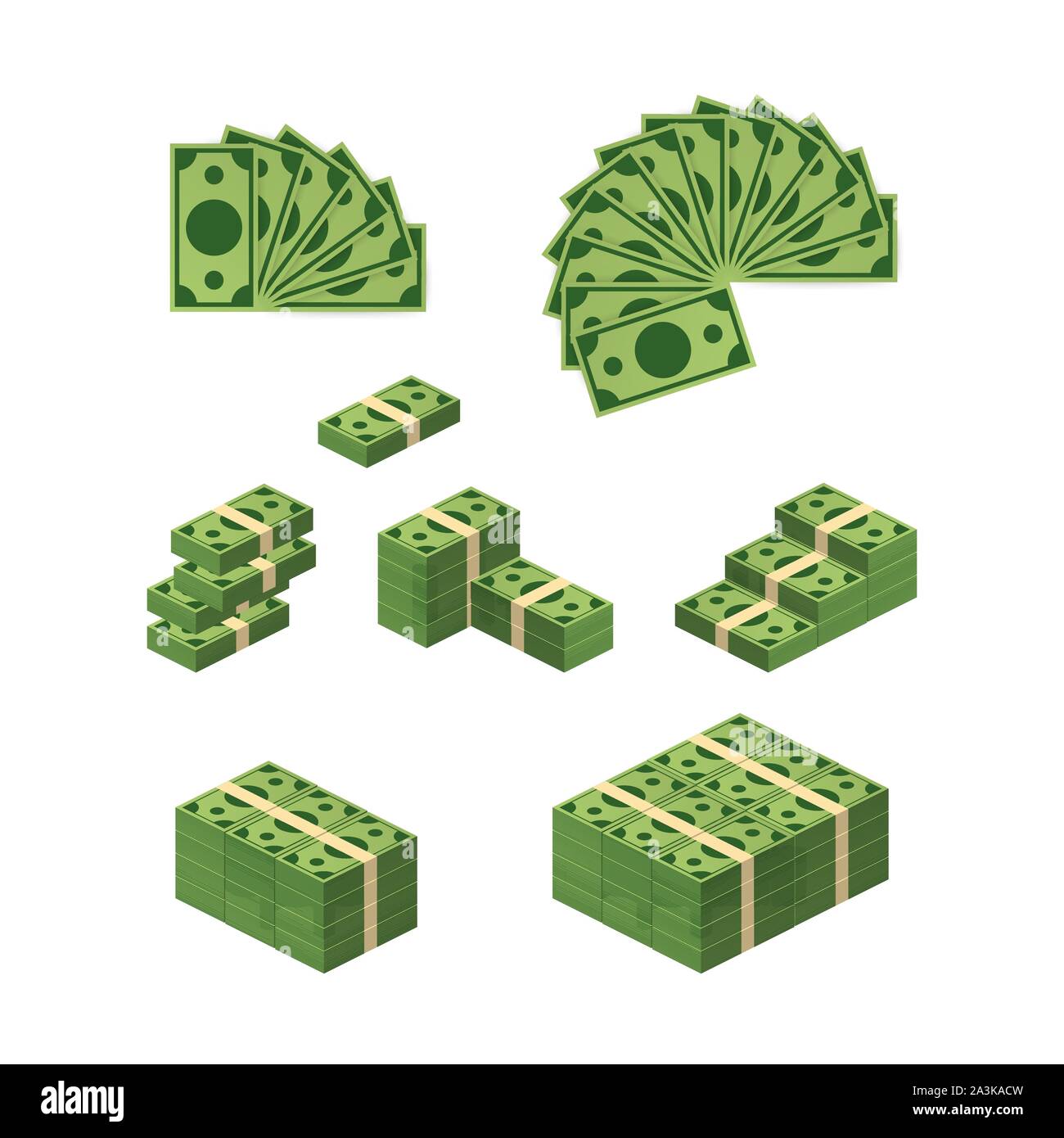 Various money bills dollar cash paper bank notes vector set. Money cash ...