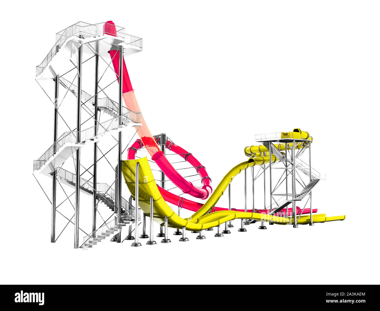 Red water slide Cut Out Stock Images & Pictures - Alamy