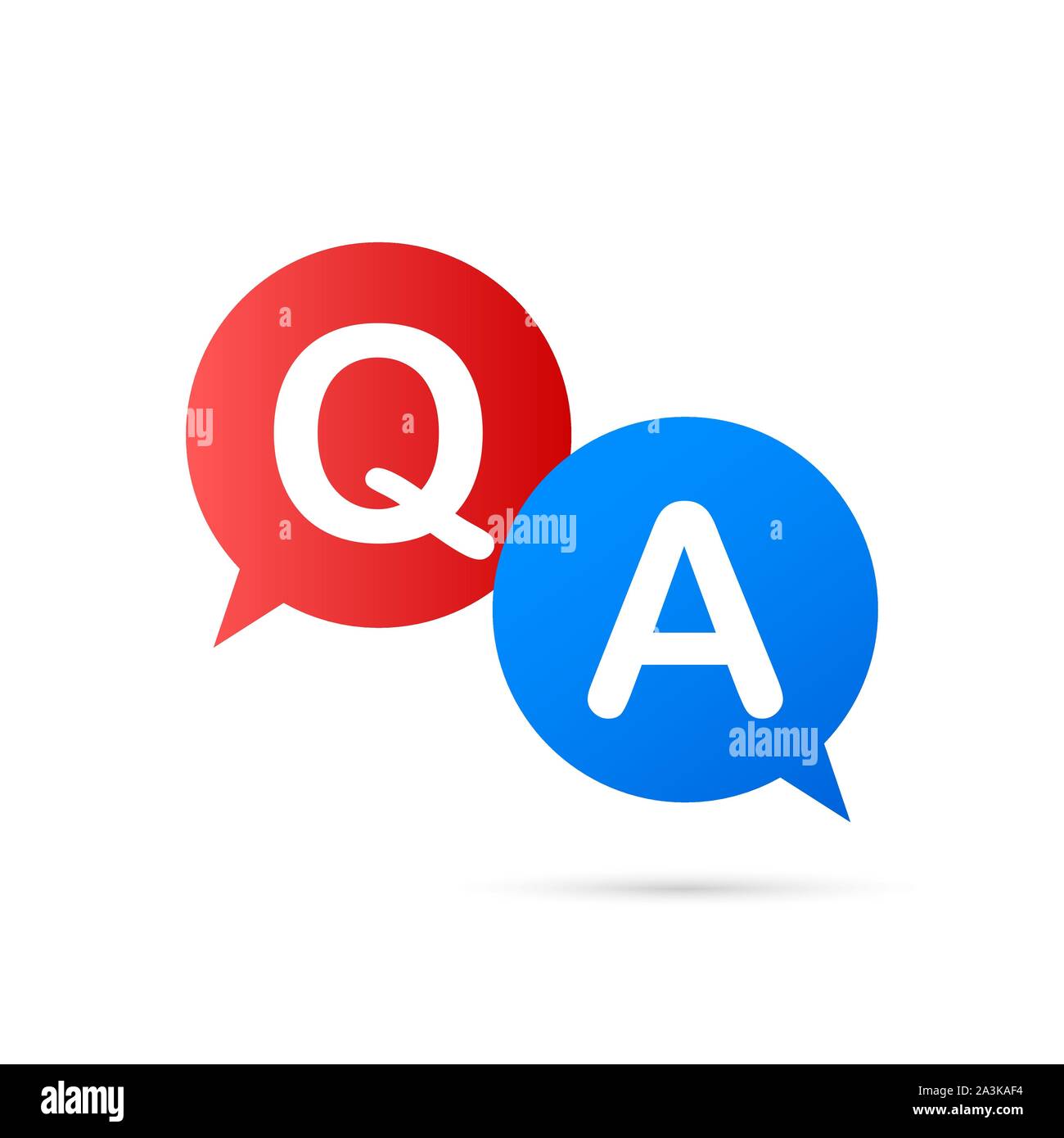 Question and Answer Bubble Chat on white background. Vector stock ...