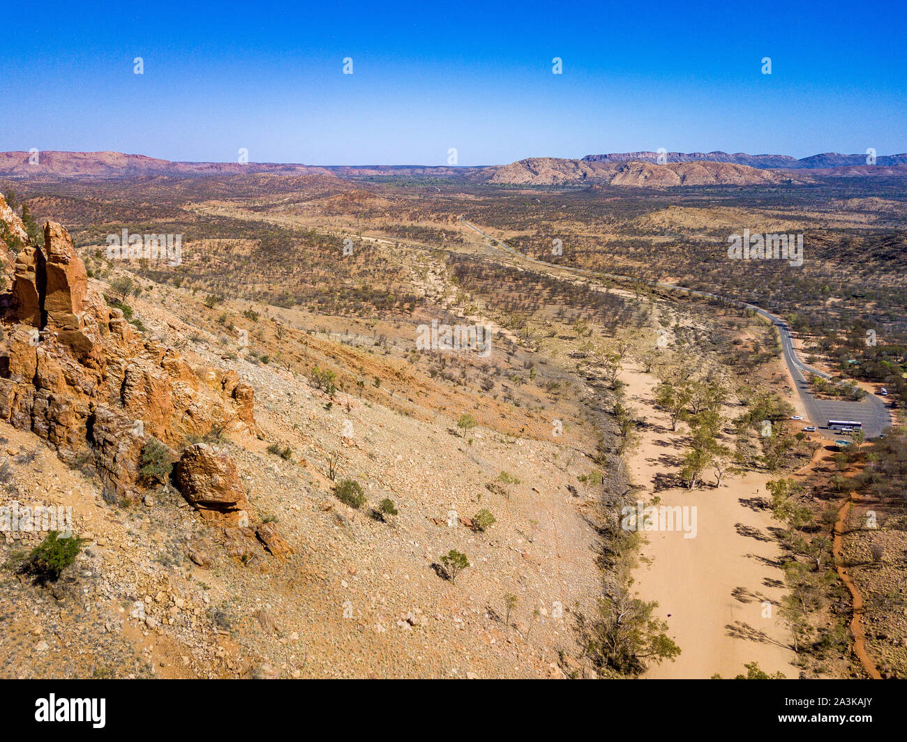 Aerial view of Simpsons Gap and surrounds in the Northern Territory ...