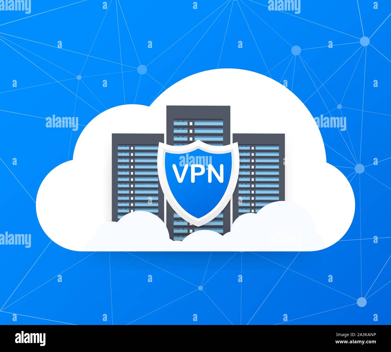 Secure VPN connection concept. Virtual private network connectivity overview.. Vector stock ...