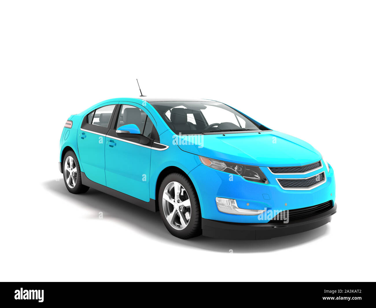Modern electric car color gradient blue perspective view 3d rendering ...