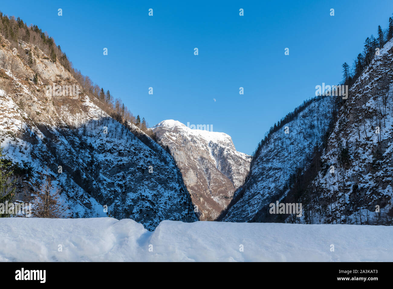 Winter on the Lake and on the dam of Sauris. Italy Stock Photo - Alamy
