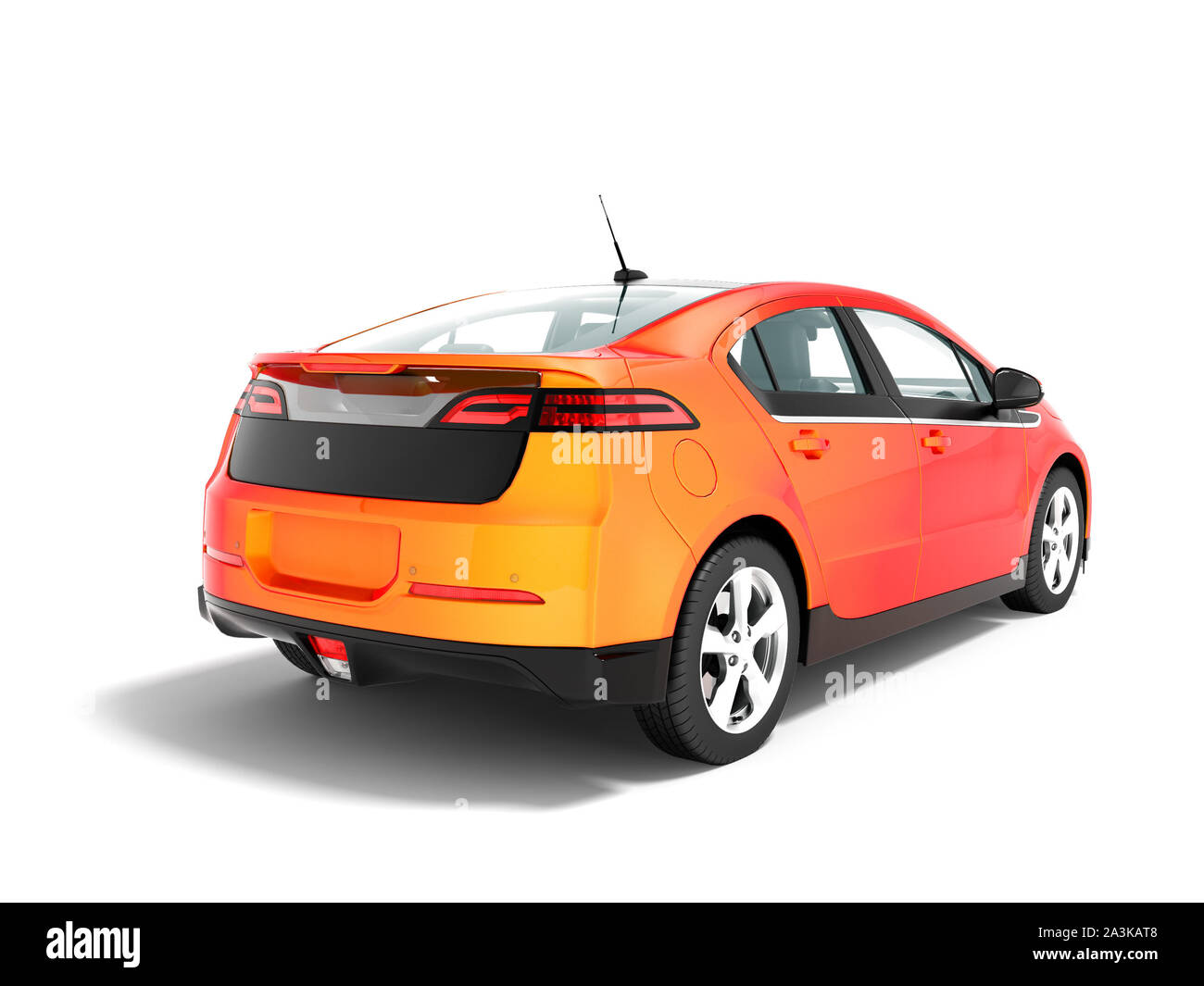 Modern electric car color gradient orange red perspective view 3d ...