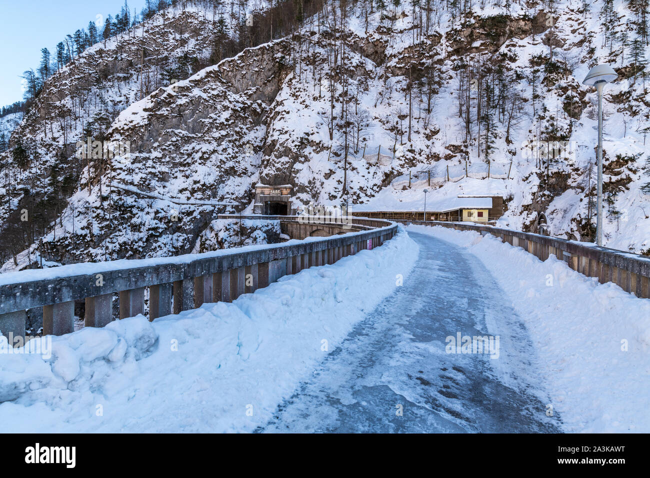 Winter on the Lake and on the dam of Sauris. Italy Stock Photo - Alamy
