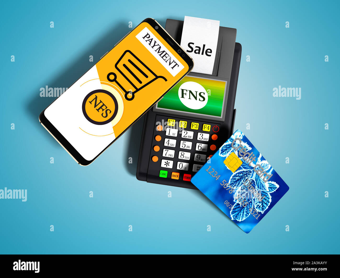 Nfs payment via phone to payment card POS terminal with credit card top ...