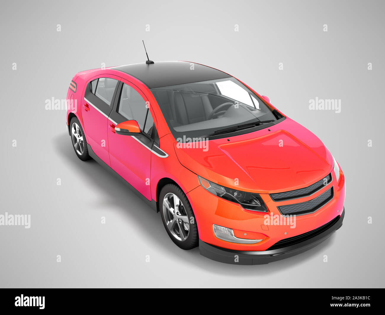 Modern electric car color gradient crimson look 3d perspective render ...