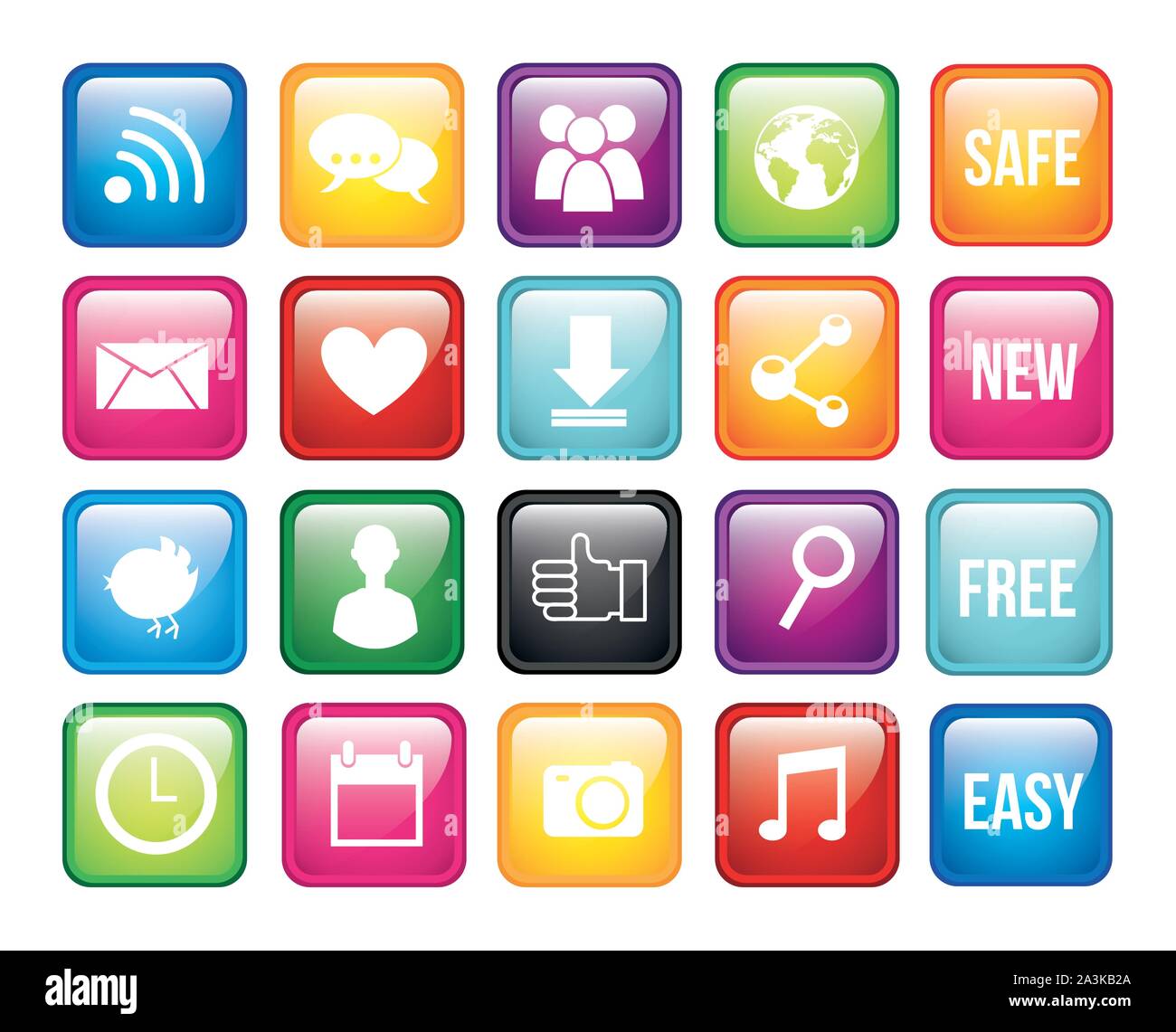 Isolated Social Media Icon Set Design Stock Vector Image And Art Alamy
