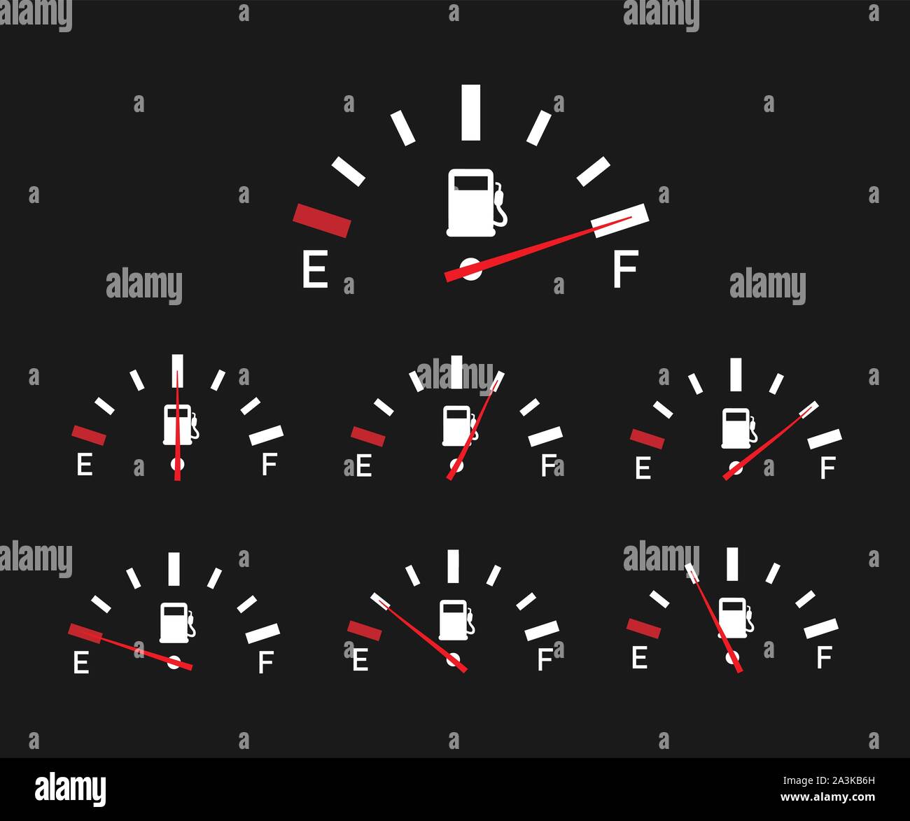 Fuel indicator. Illustration on Black background for design ,Empty ...