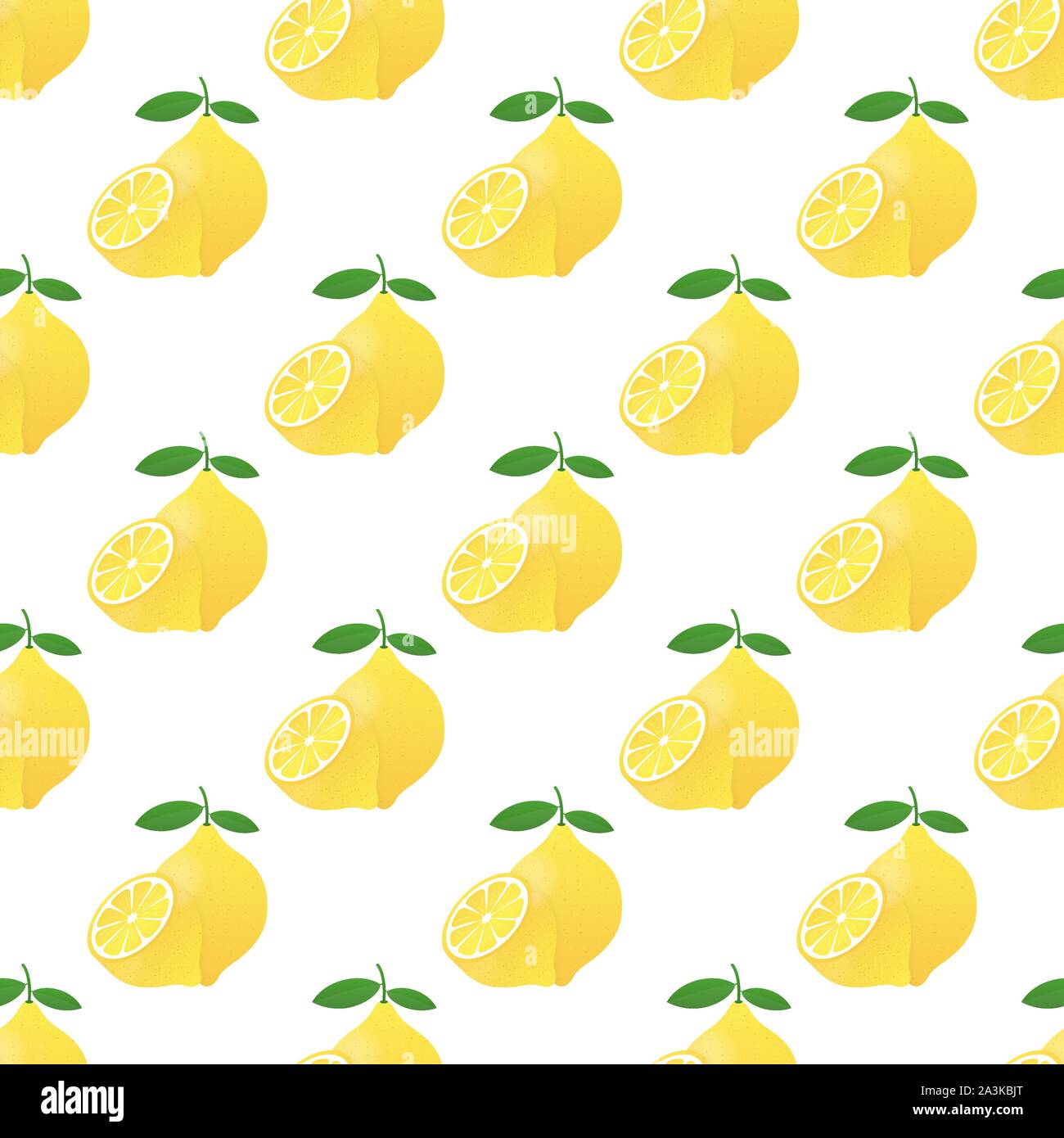 Lemon pattern. Yellow lemon vector stock illustration isolated on white ...