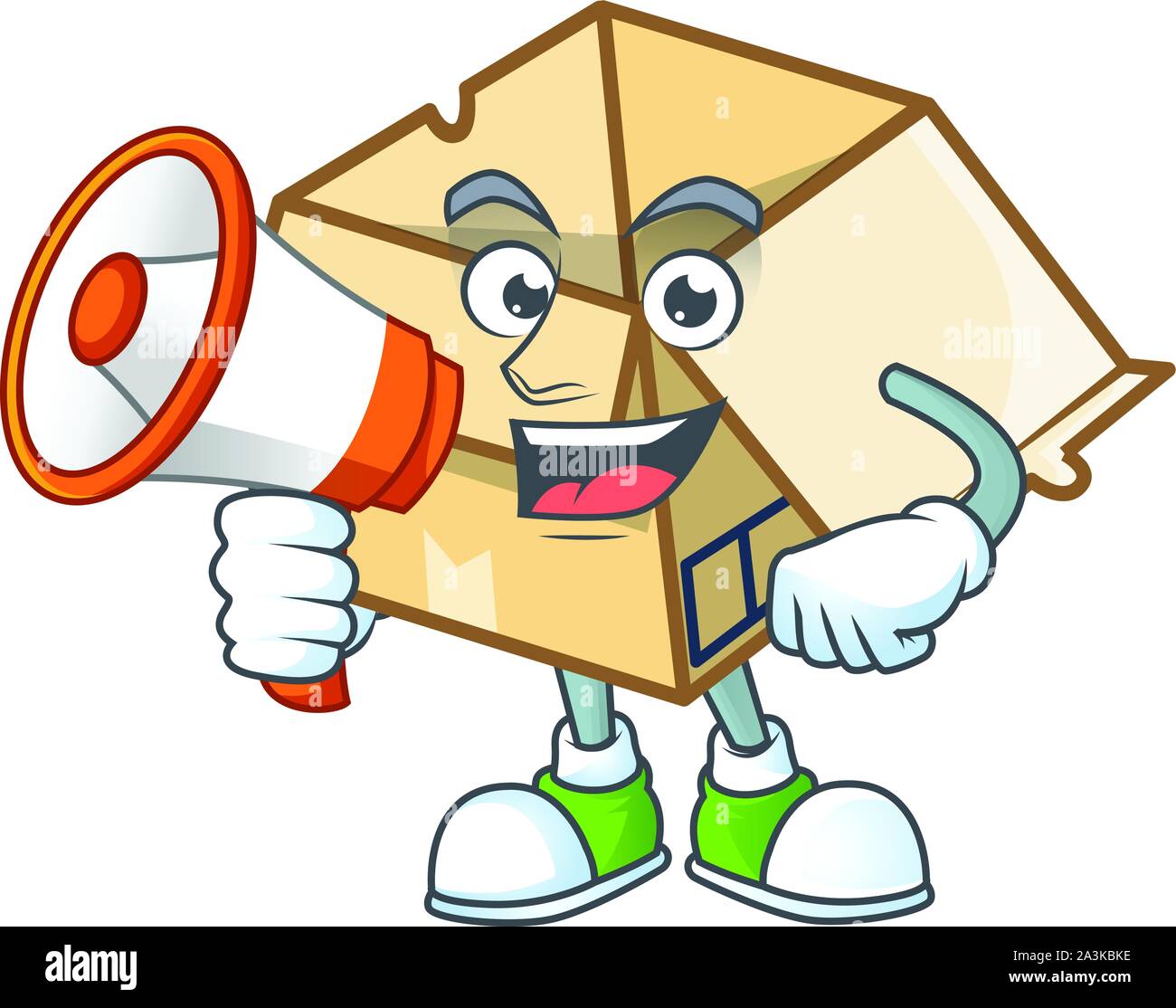 With megaphone box cardboard open for goods packaging Stock Vector ...
