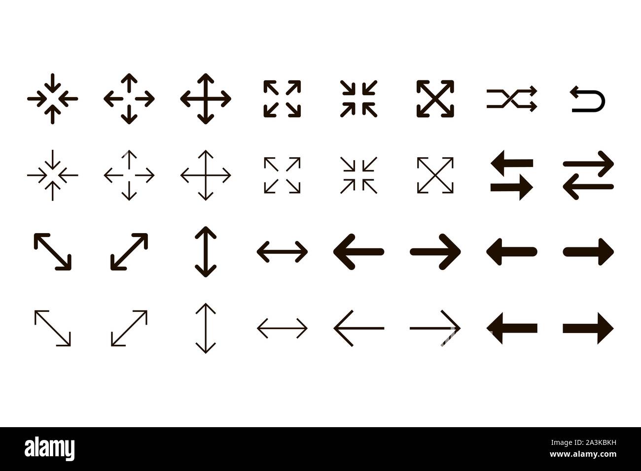 Arrows vector collection with elegant style and black color. Vector stock illustration Stock ...