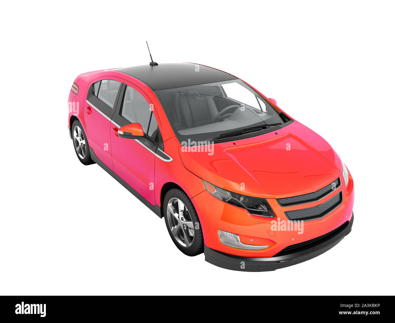 Modern electric car color gradient crimson look 3d perspective render ...