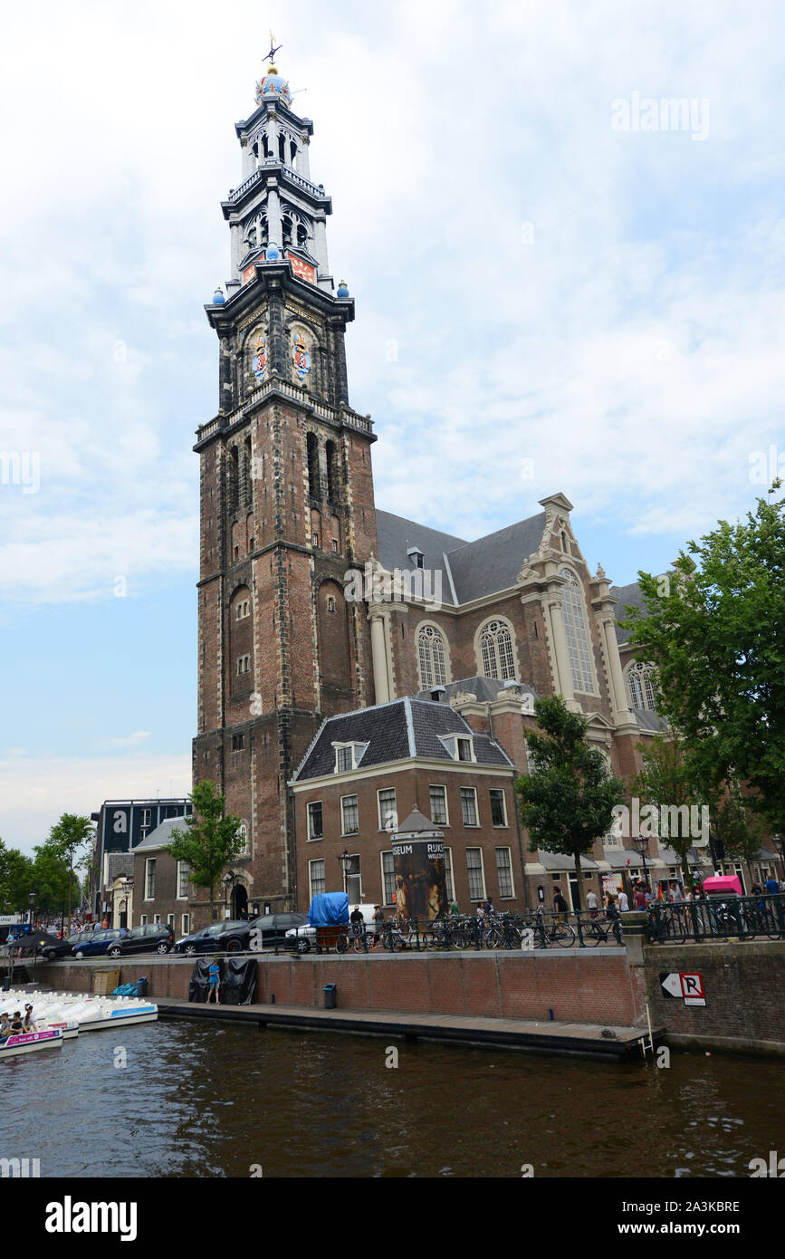 The beautiful Westerkerk church in Central Amsterdam Stock Photo - Alamy