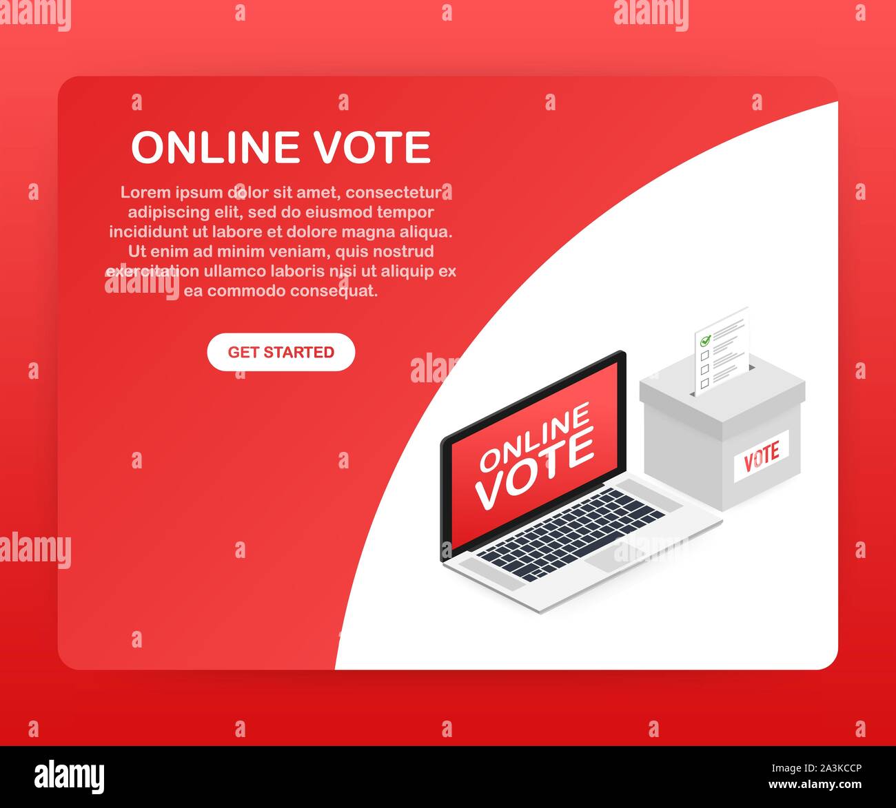 Flat isometric vector concept voting online, e-voting, election ...