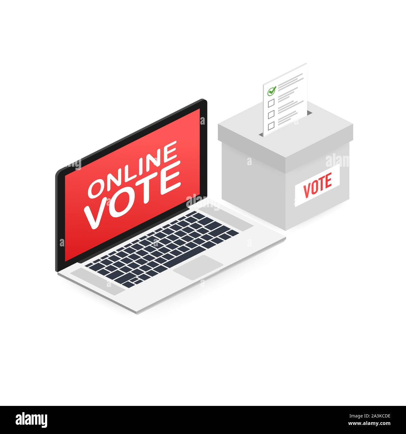 Flat isometric vector concept voting online, e-voting, election ...