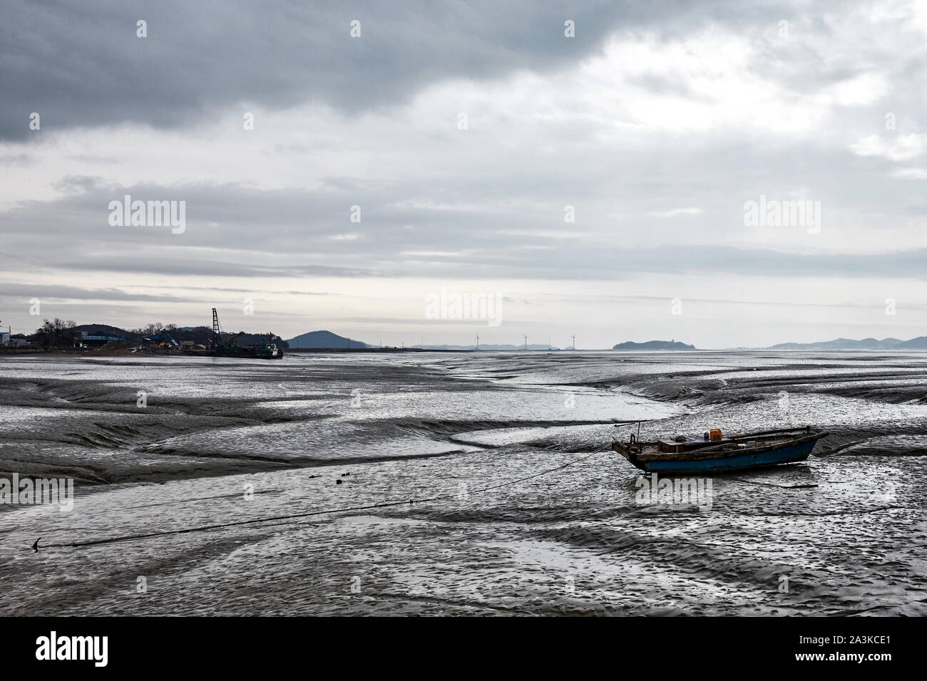 The mud flats were filmed on Daebudo in Korea Stock Photo - Alamy