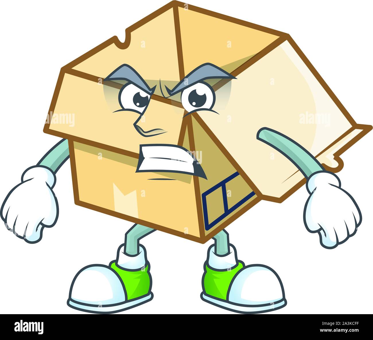 Scream cardboard open with character mascot shape Stock Vector Image ...
