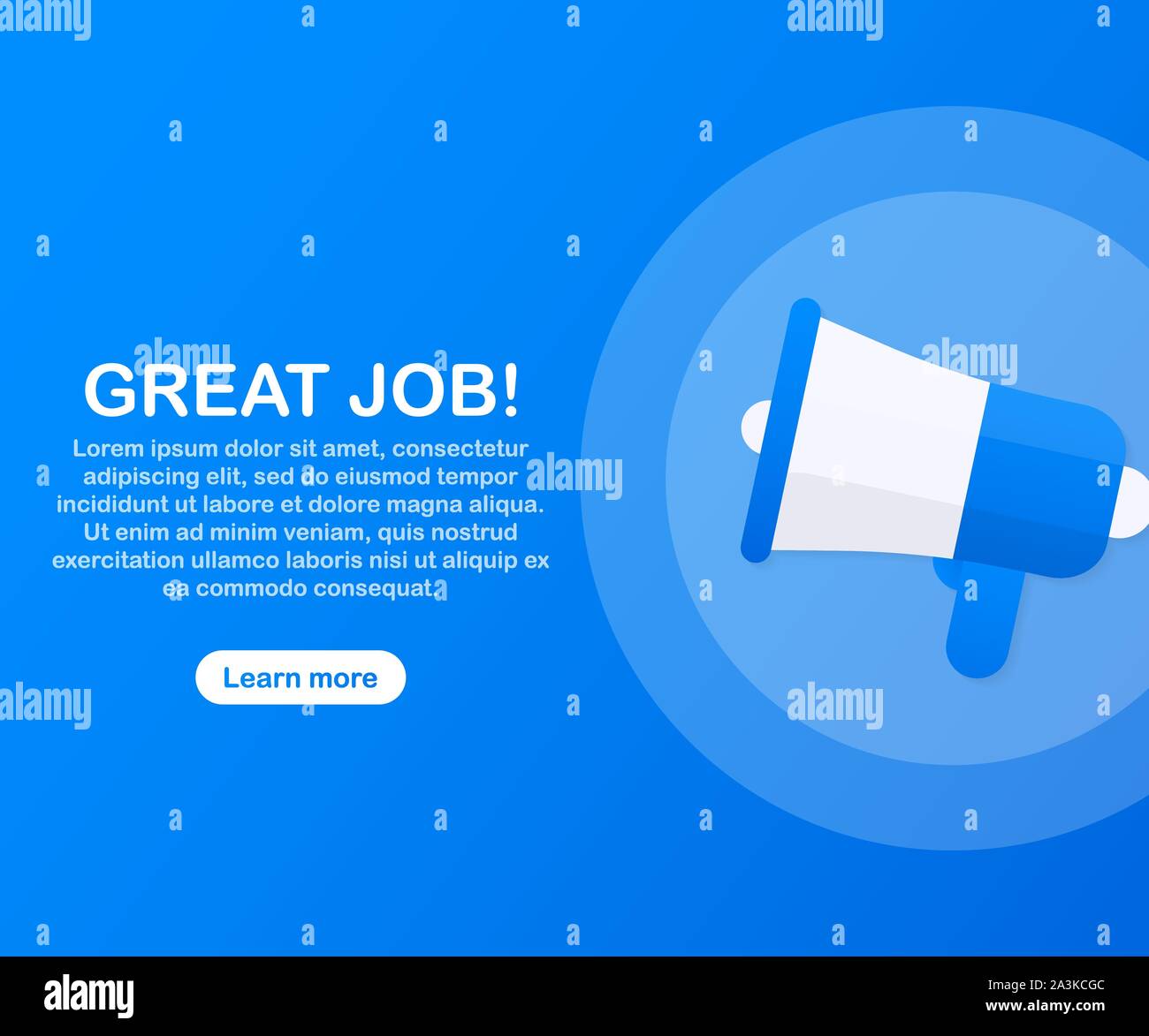 Megaphone Hand, business concept with text Great job! Vector stock ...