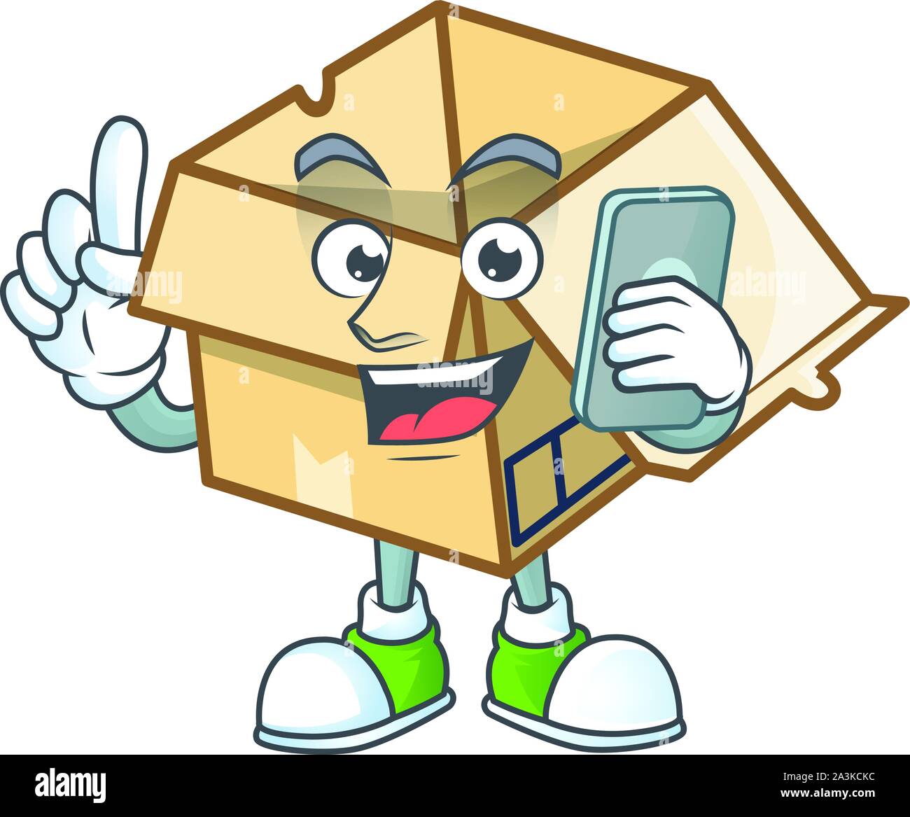 With phone box cardboard open for goods packaging Stock Vector Image ...