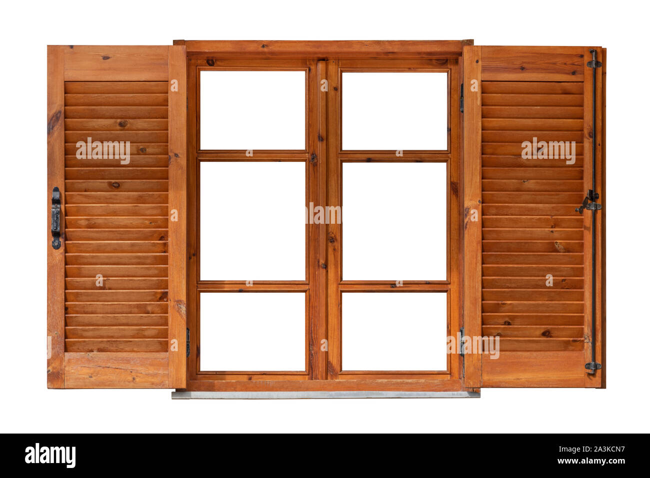 Shutters on wooden building Cut Out Stock Images & Pictures - Alamy
