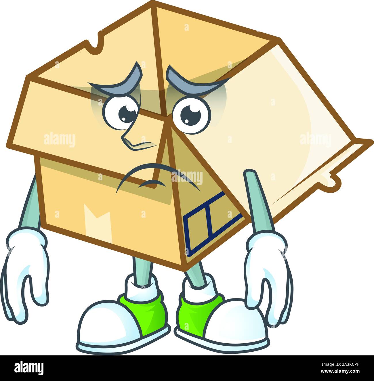 Afraid cardboard open in the cartoon shape Stock Vector Image & Art - Alamy