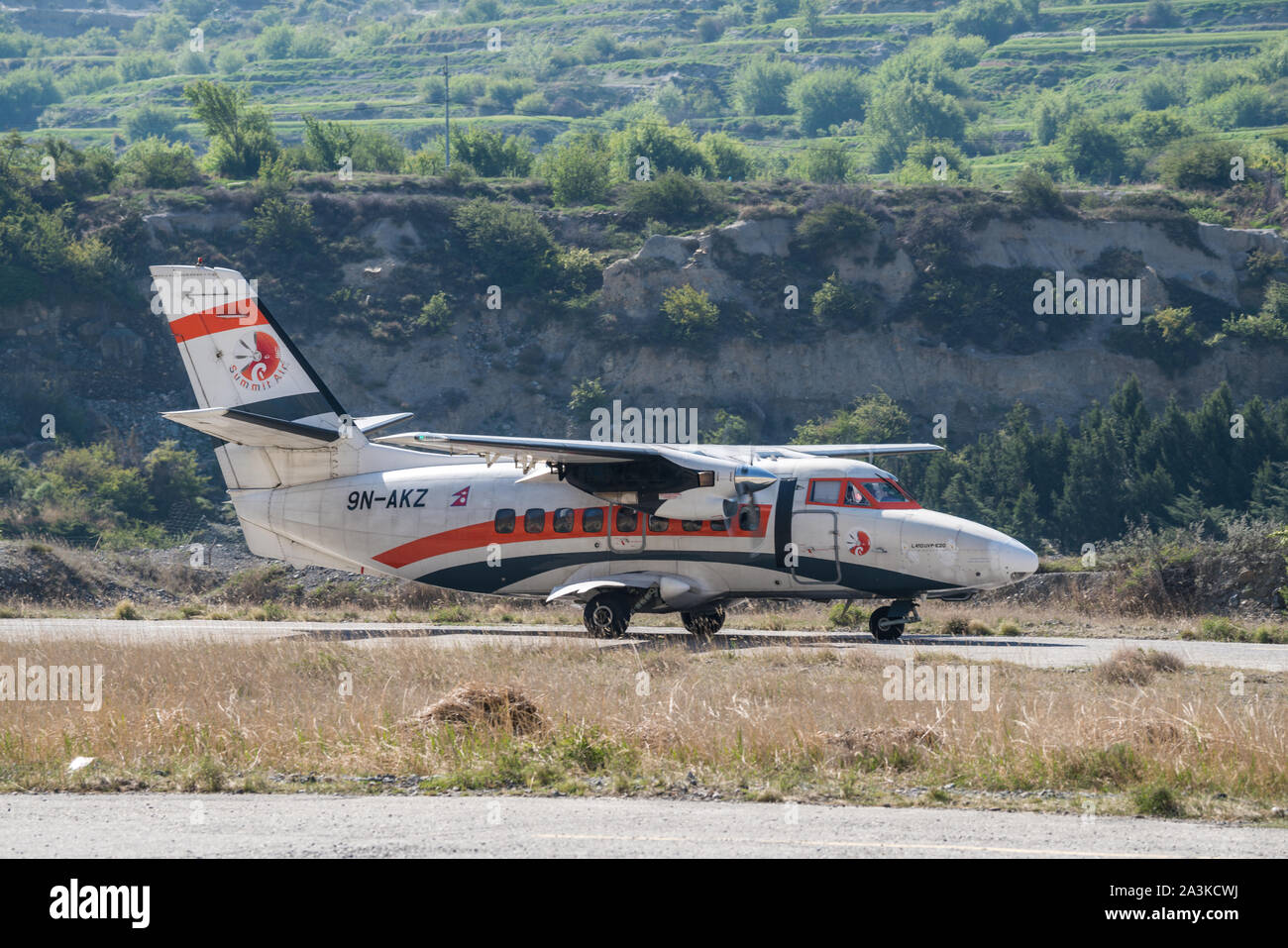 Aircraft of Summit Air in Jomsom airport, Lower Mustang, Nepal Stock ...