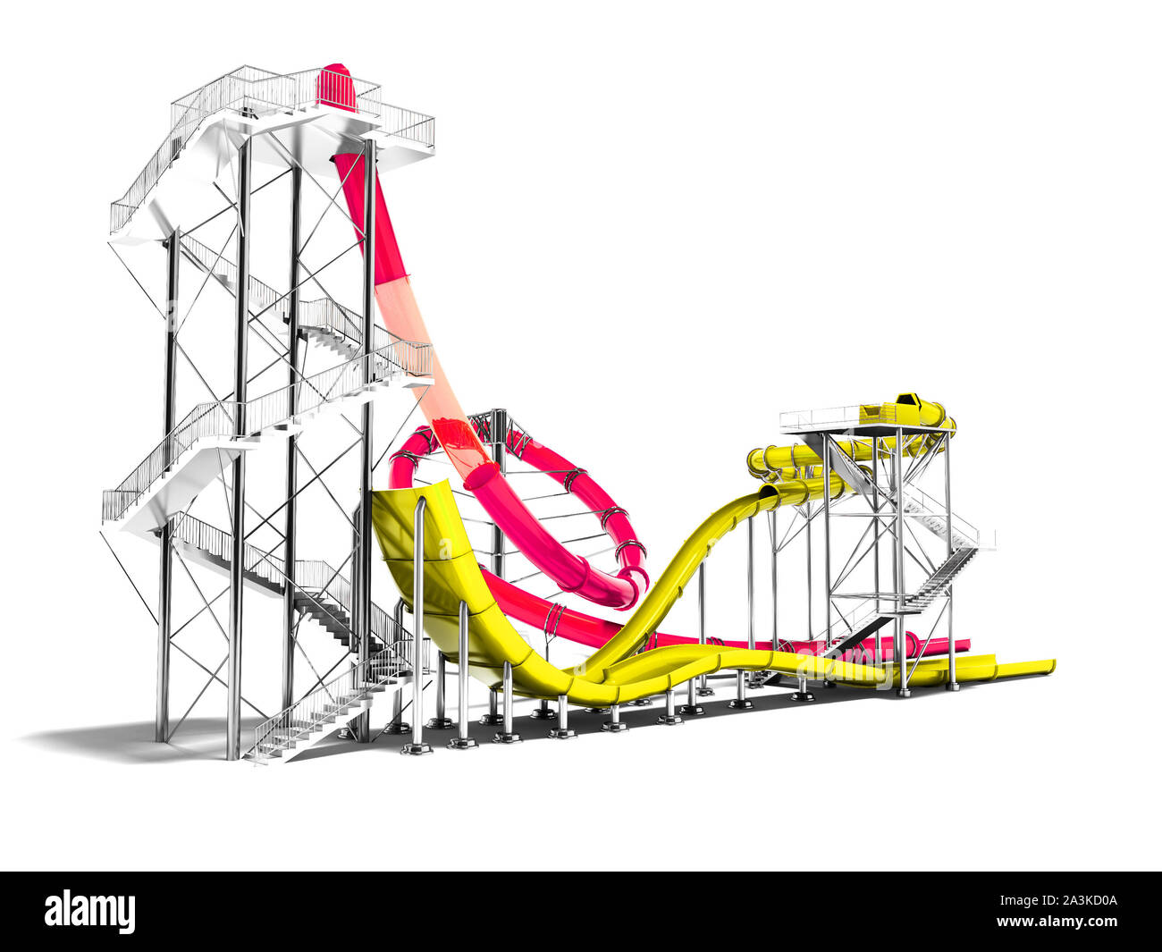 Red water slide Cut Out Stock Images & Pictures - Alamy