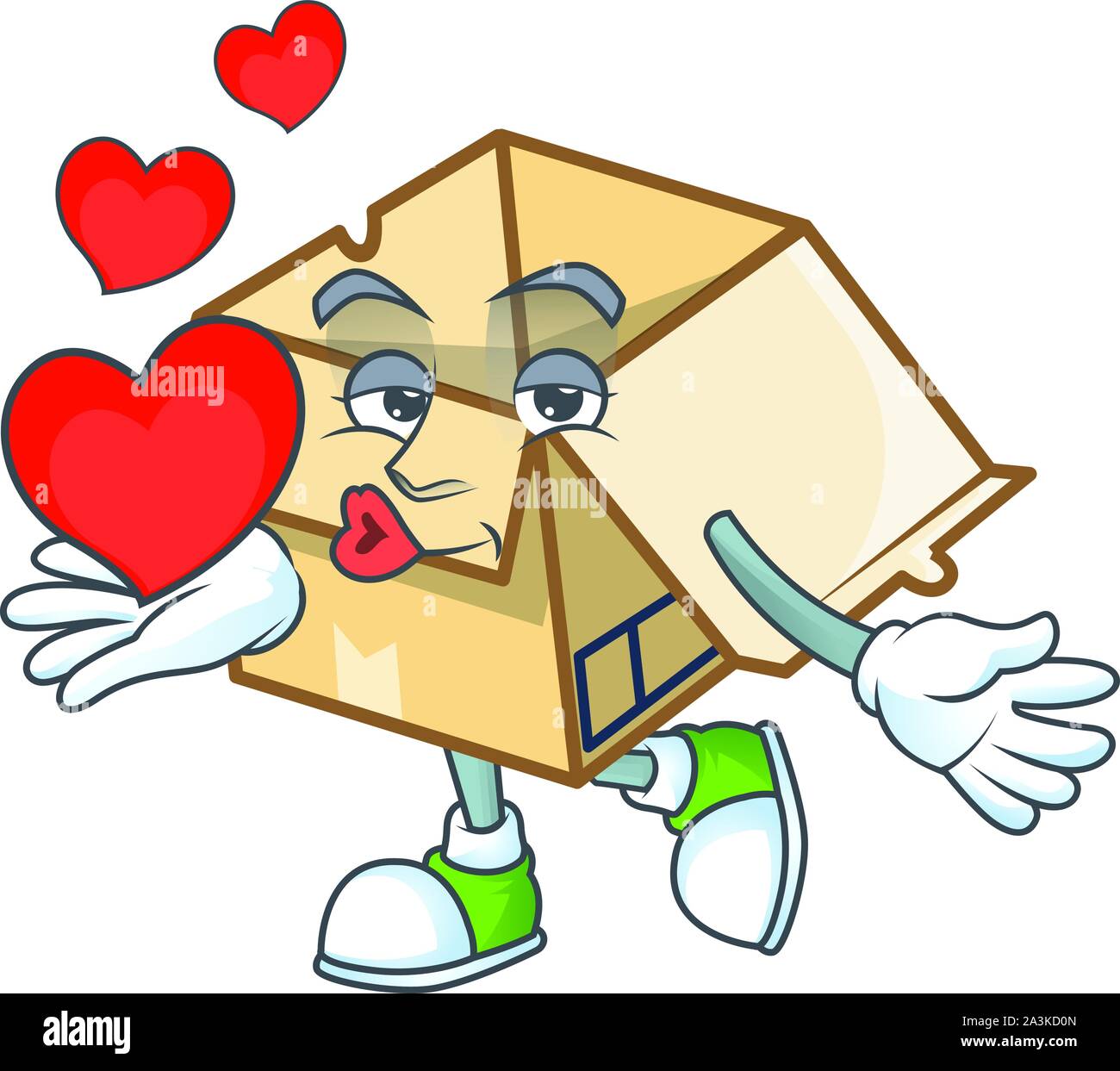 With heart cardboard open in the cartoon shape Stock Vector Image & Art ...