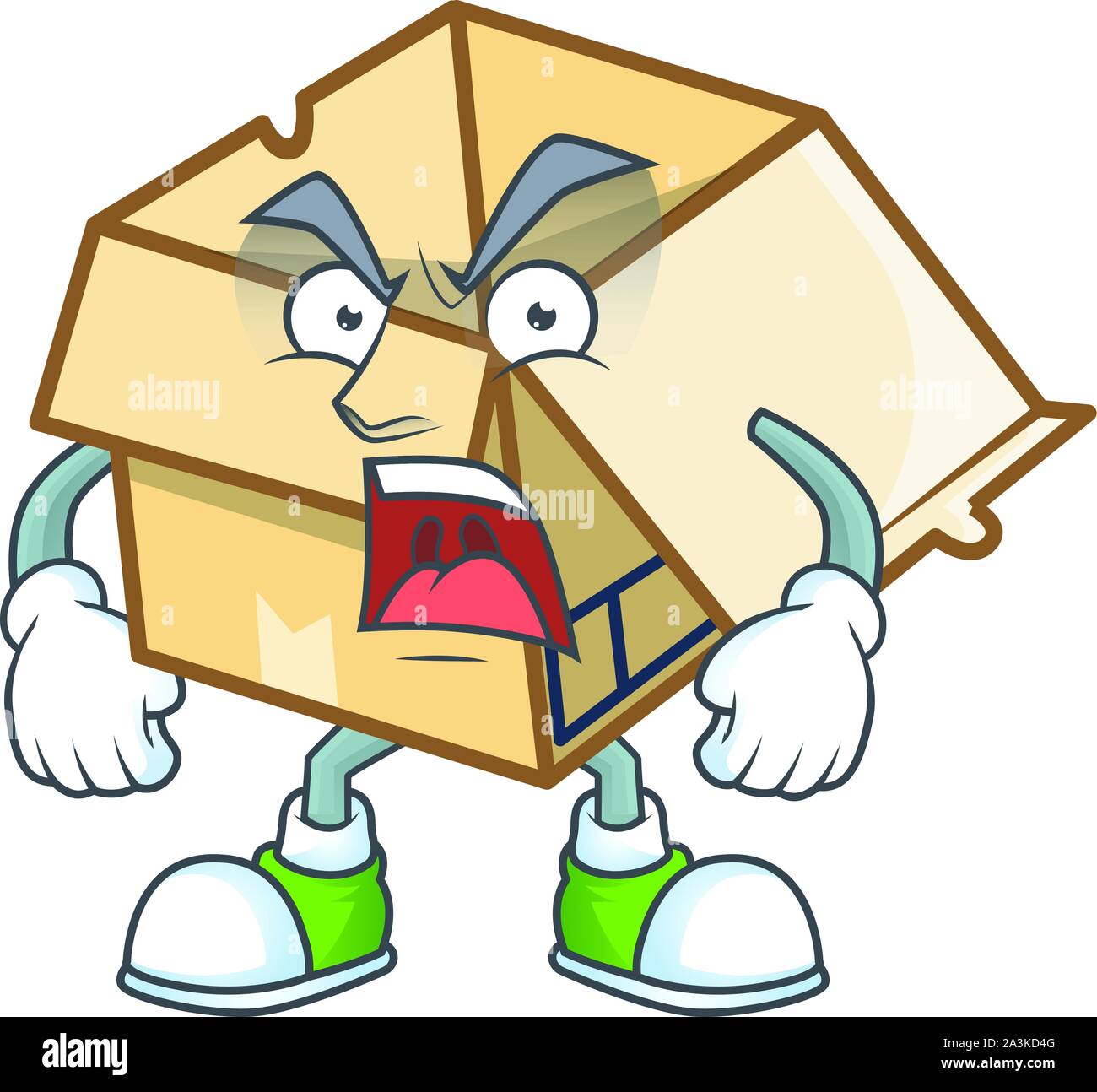 Angry cardboard open in the cartoon shape Stock Vector Image & Art - Alamy